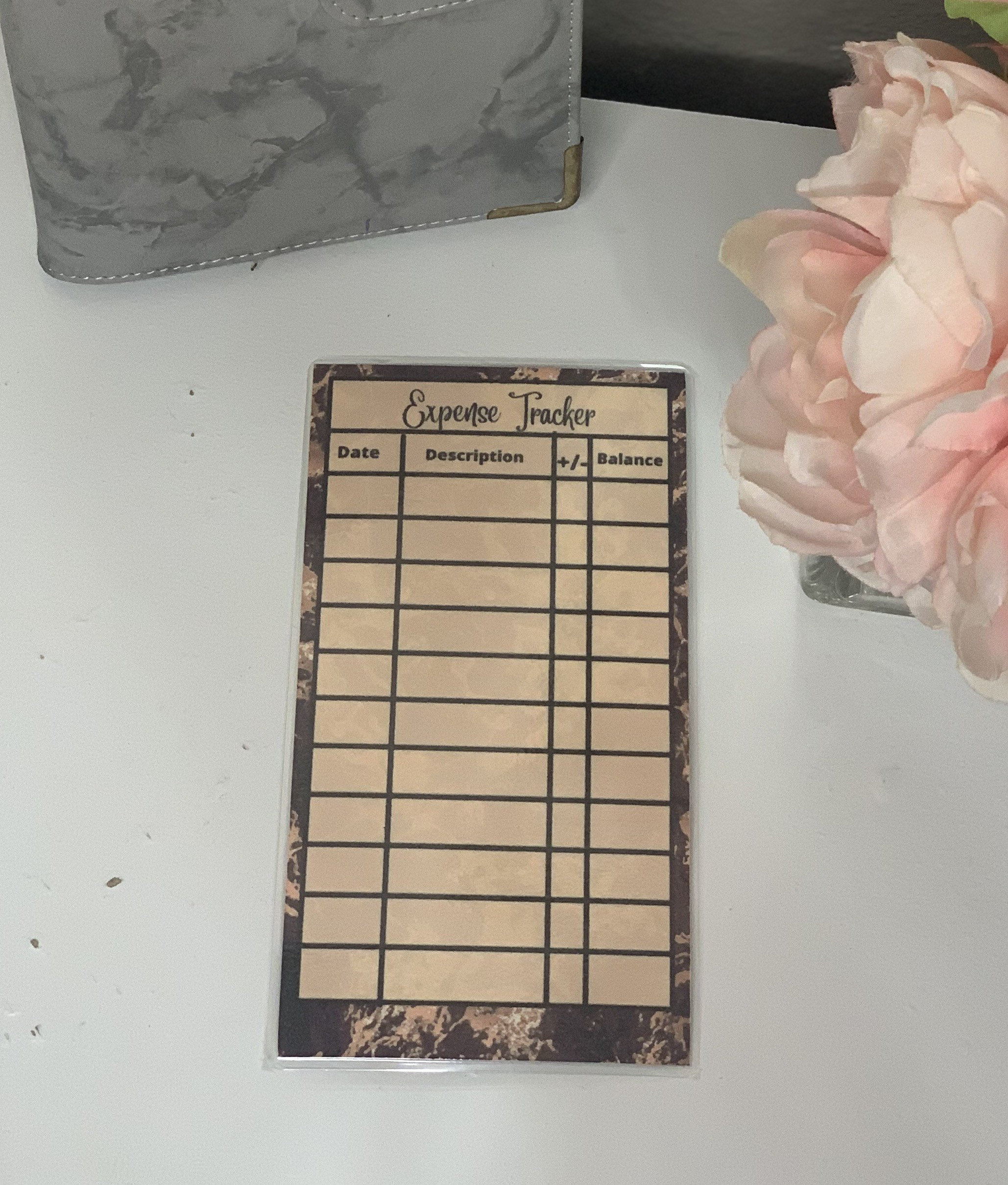 Set of 6 Expense Tracker for Cash Budgeting System, Marble Three Colors ...