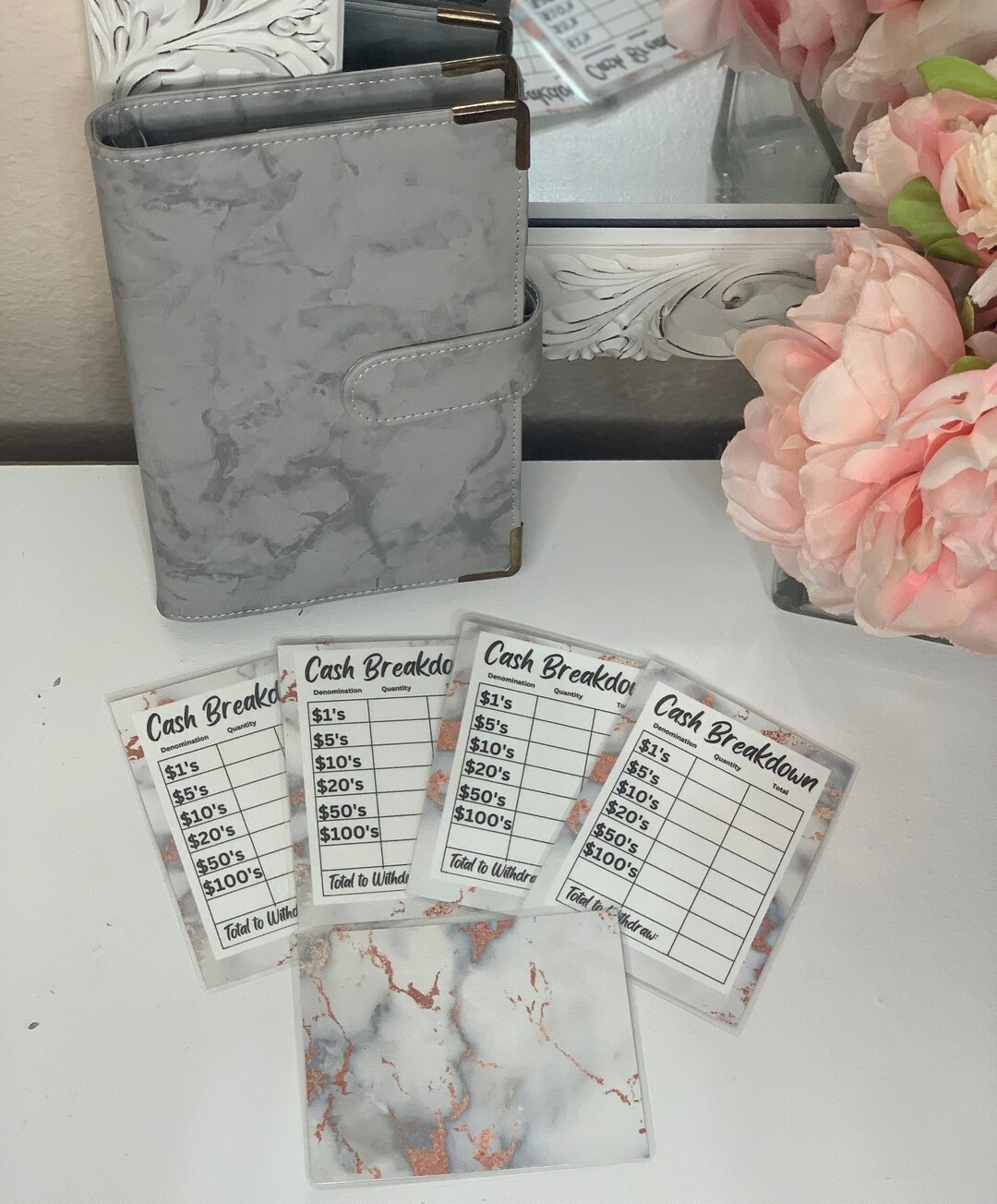 Cash Withdrawal Cards, Laminated Teller Slips, Marble Cash Breakdown ...