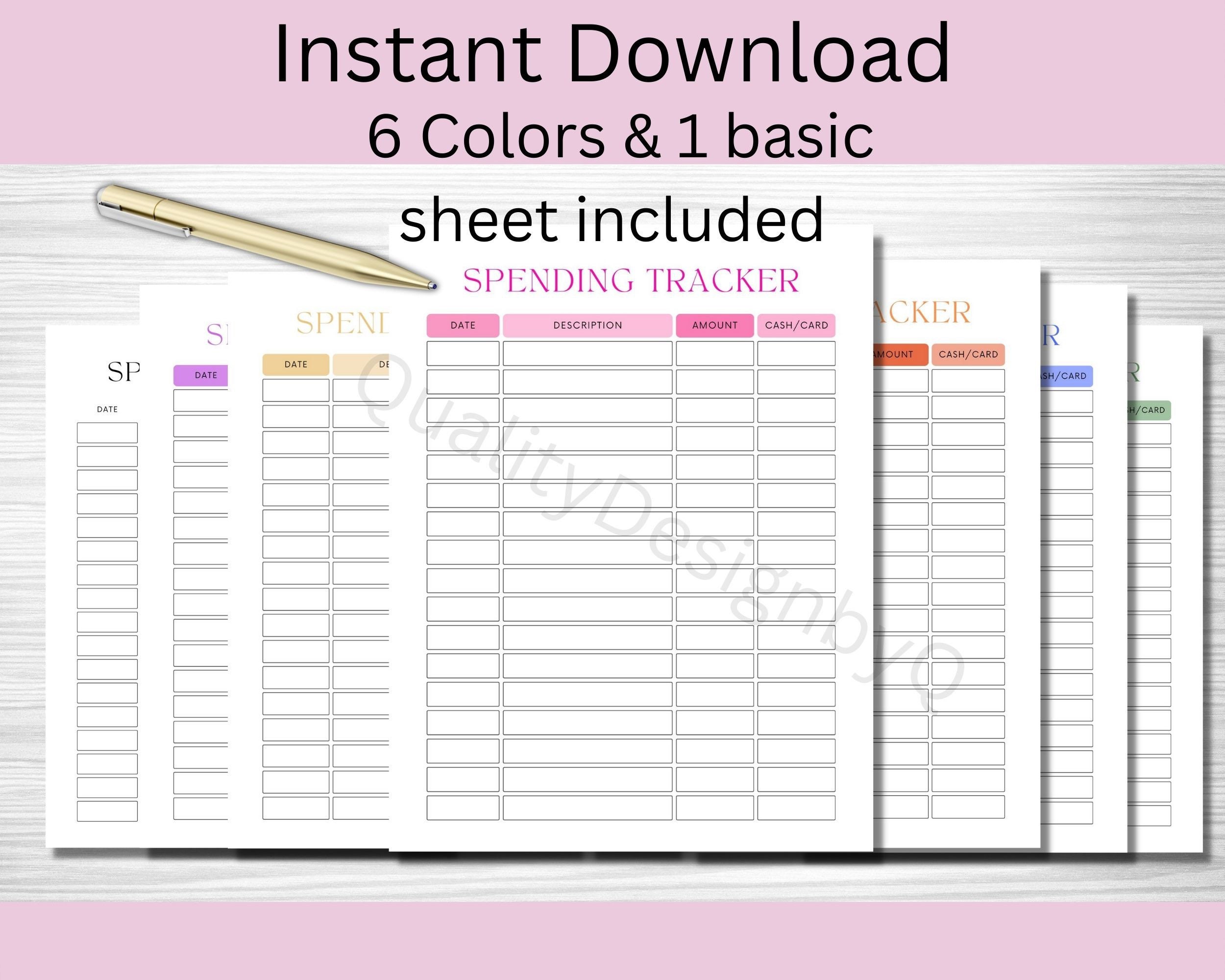 Expenses Tracker Printable for Budget Planner Simple Expense - Etsy