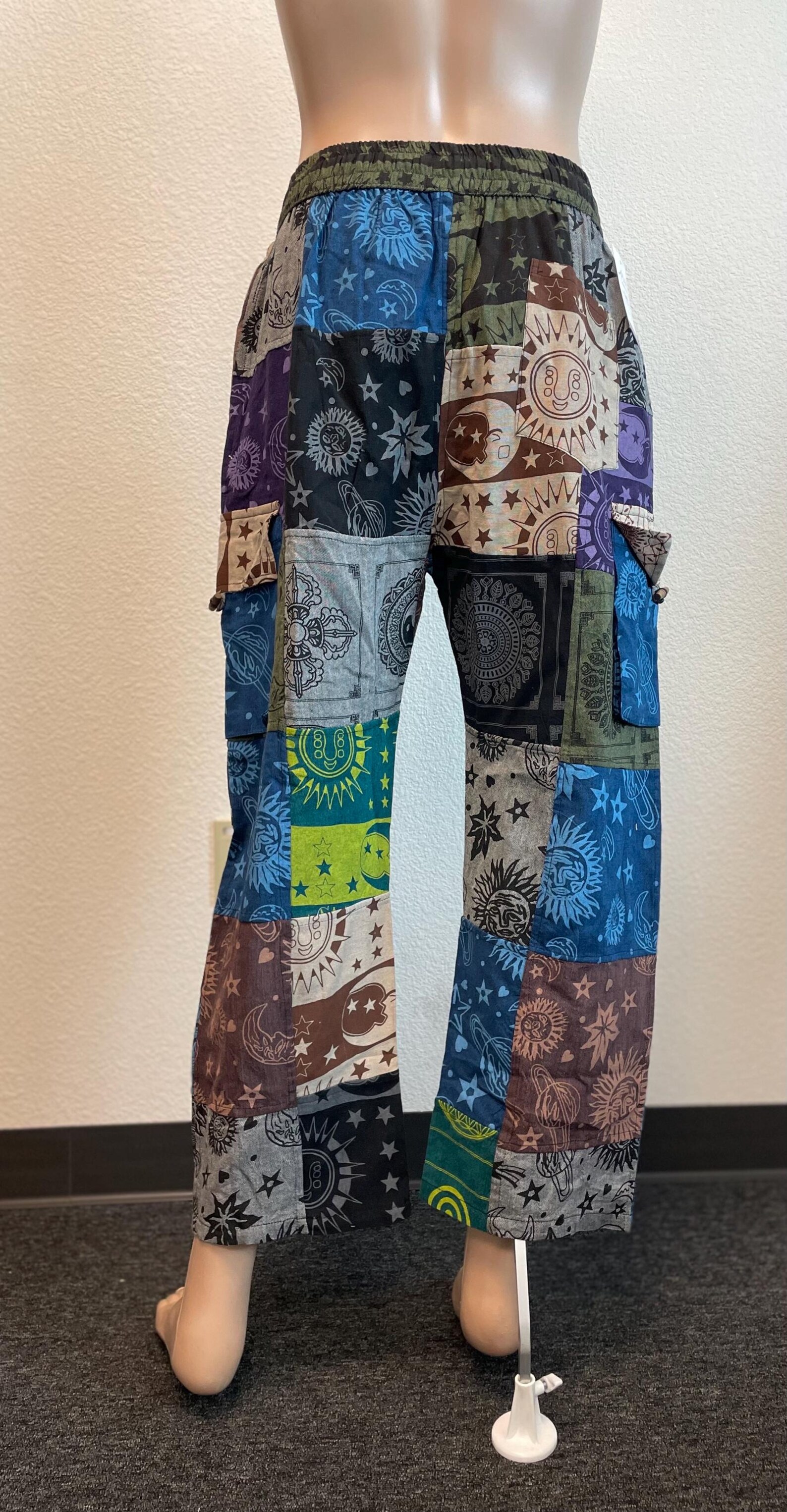 Patchwork Cotton Hippie Pants: Bohemian Cargo Trousers - Etsy