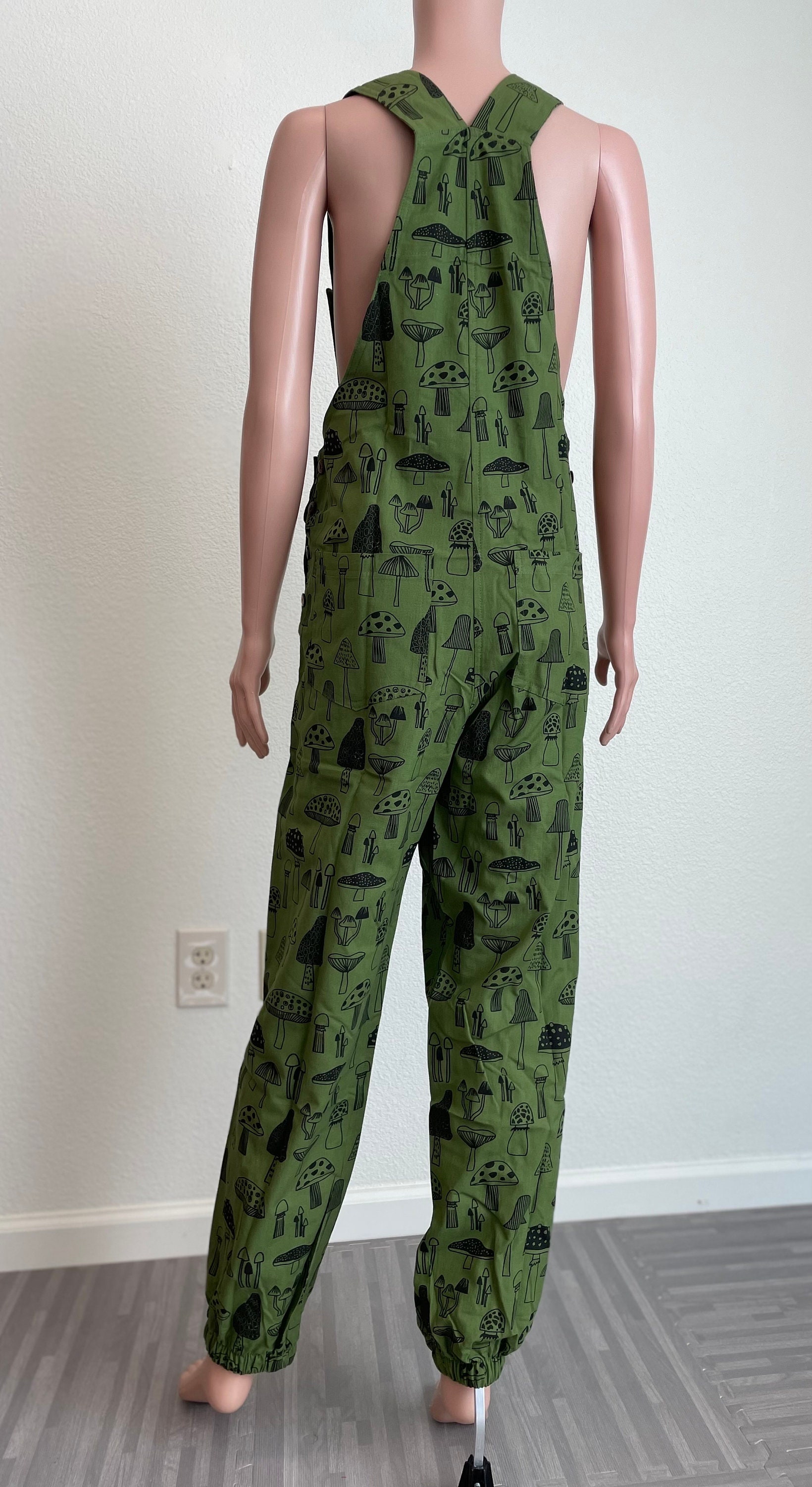 Mushroom Print Cotton Overalls: Boho Hippie Jumpsuit - Etsy