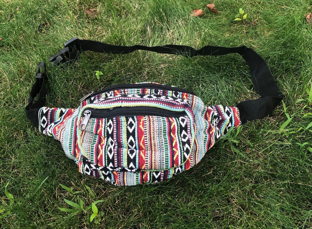 Handmade Cotton Fanny Pack: Tribal Print Waist Bag, Fair Trade Nepal - Etsy