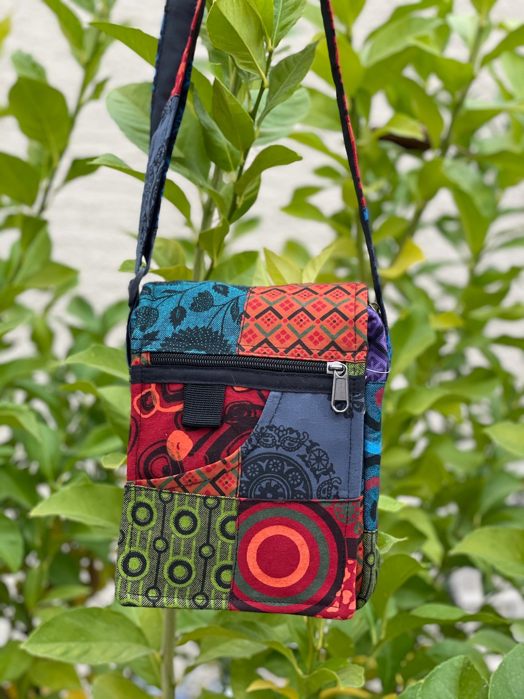 Boho Patchwork Cotton Shoulder Bag: Handmade Bohemian Travel Bag - Etsy