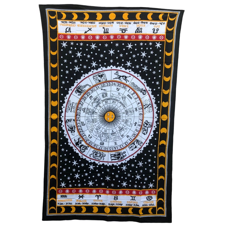 Purple Zodiac Sign Horoscope Indian Tapestry Astrology Boho - Etsy