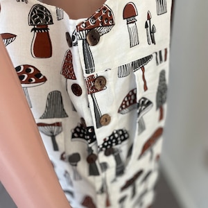 Mushroom Print Cotton Overalls: Boho Hippie Jumpsuit - Etsy