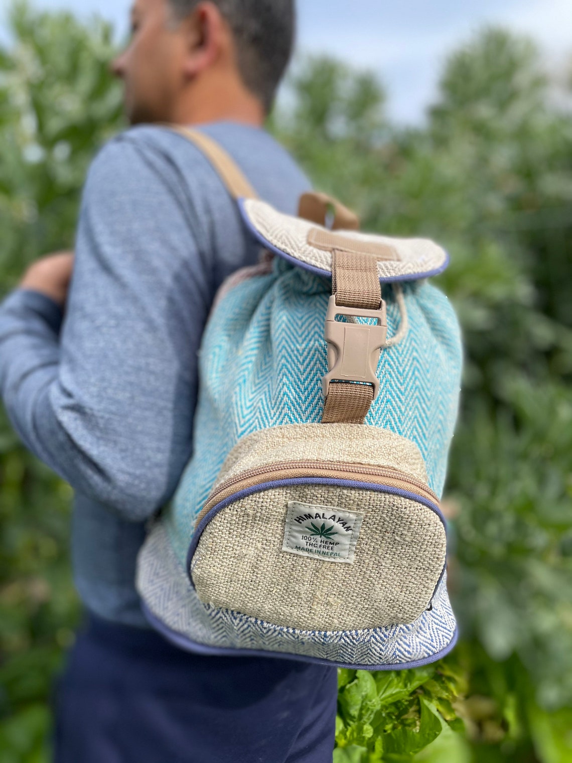 Multi-purpose Mini Himalayan Hemp Drawstring Backpack Rucksack | Etsy