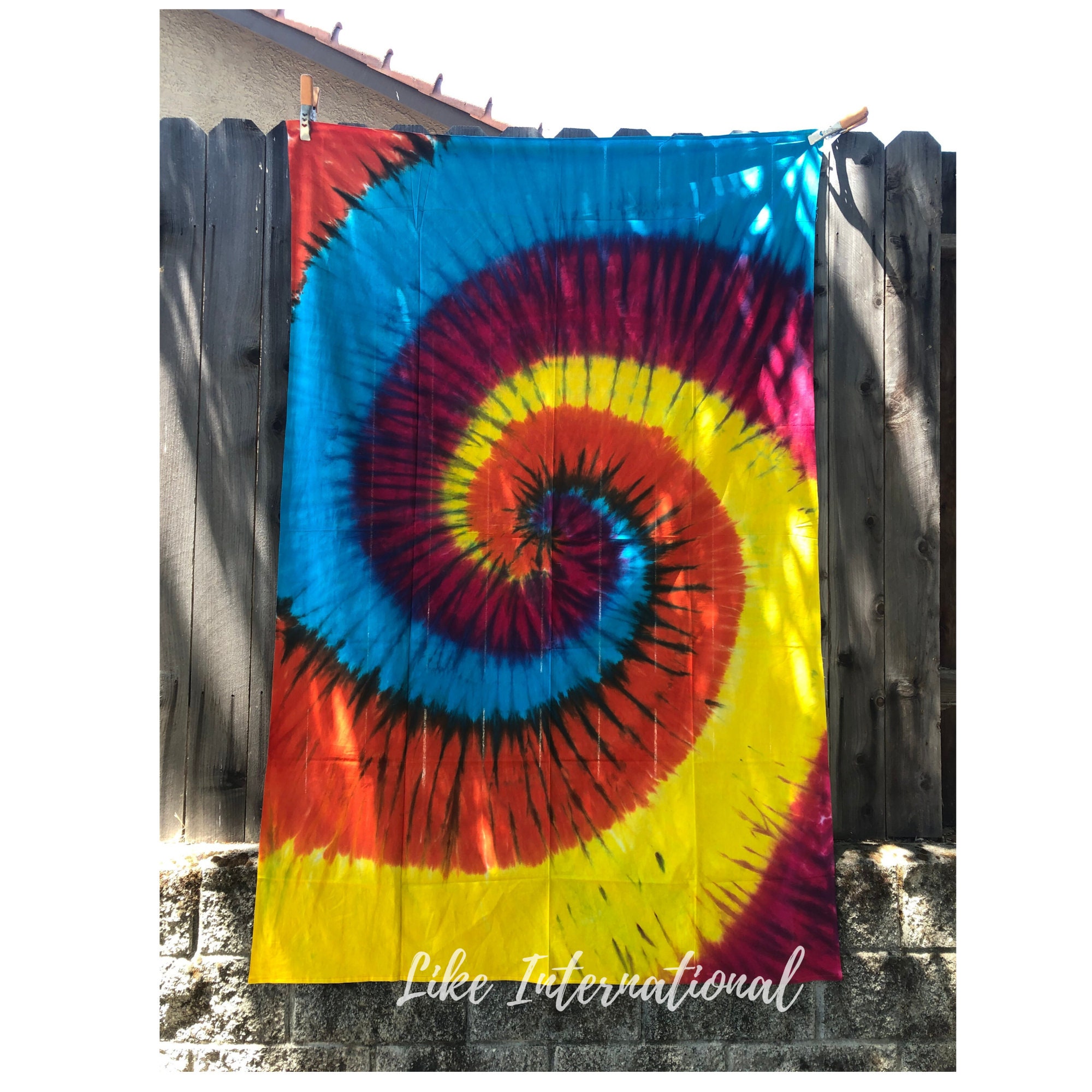 Elephant Multi Blue Elephant Circle Tapestry Boho Bedding | Etsy