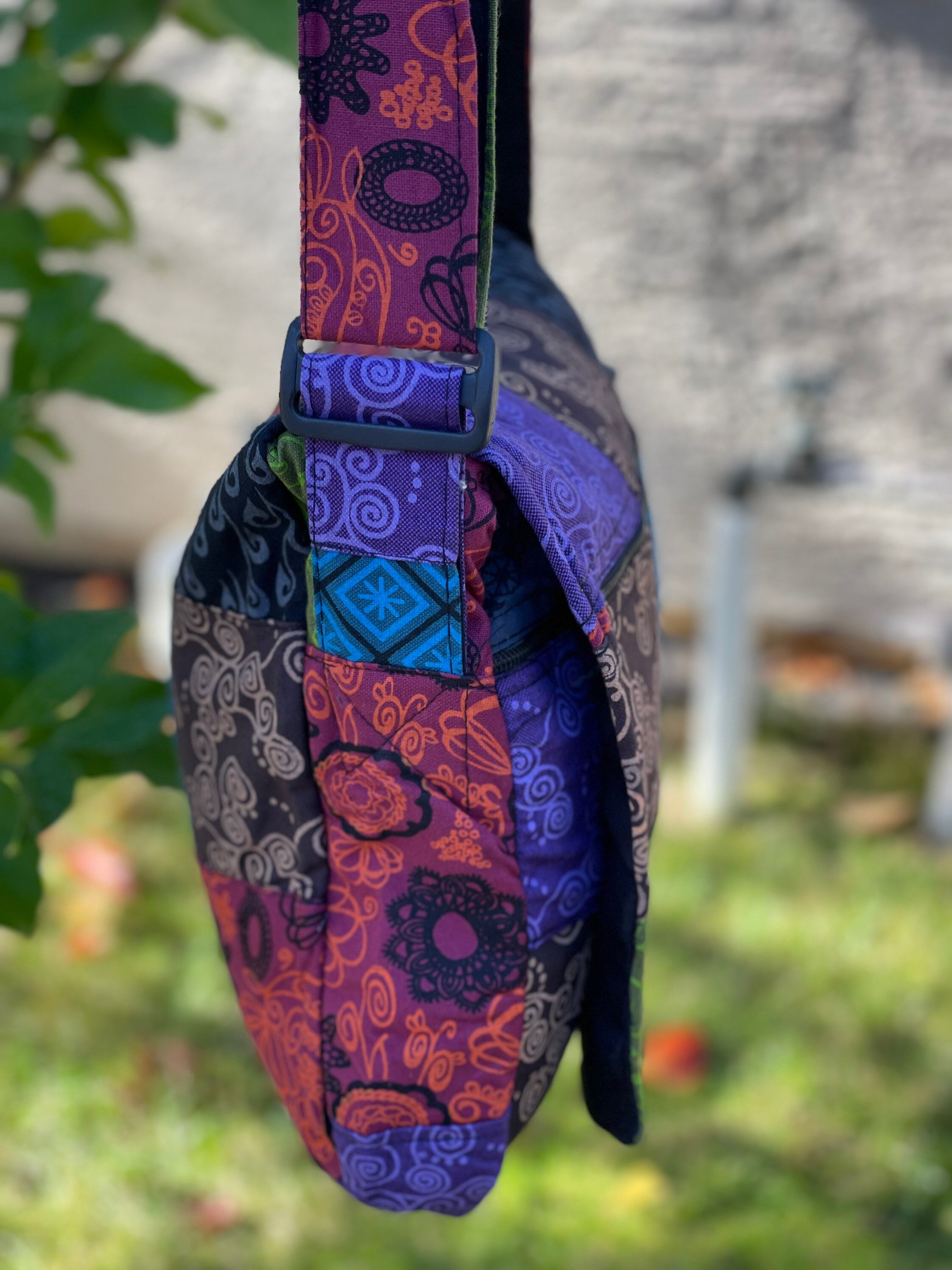 Boho Patchwork Shoulder Bag: Colorful Bohemian Cotton Crossbody - Etsy