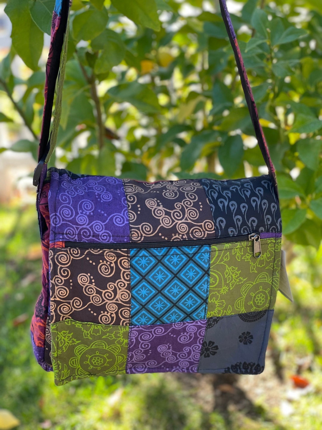 Boho Patchwork Shoulder Bag: Colorful Bohemian Cotton Crossbody - Etsy