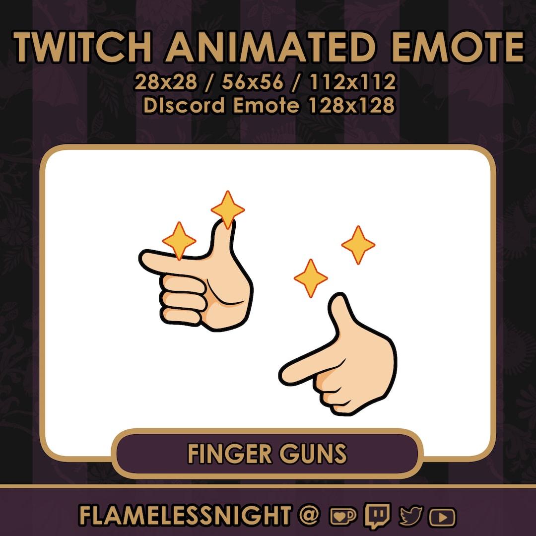 Finger Guns pale 1 Animated Twitch Emote - Etsy