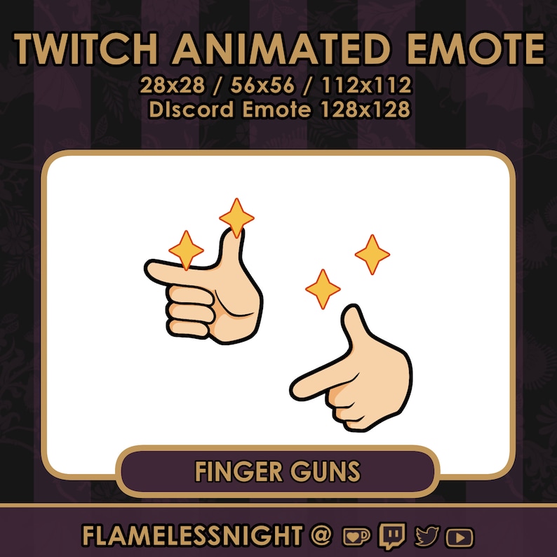 Finger Guns pale 1 Animated Twitch Emote - Etsy