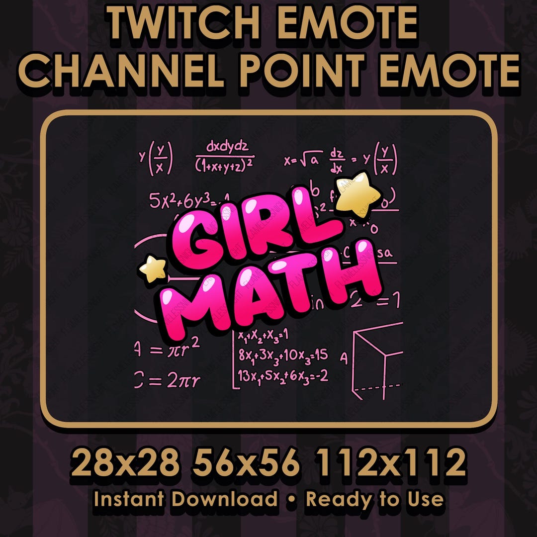 Girl Math 1 Twitch Emote / Channel Point Emote - Etsy