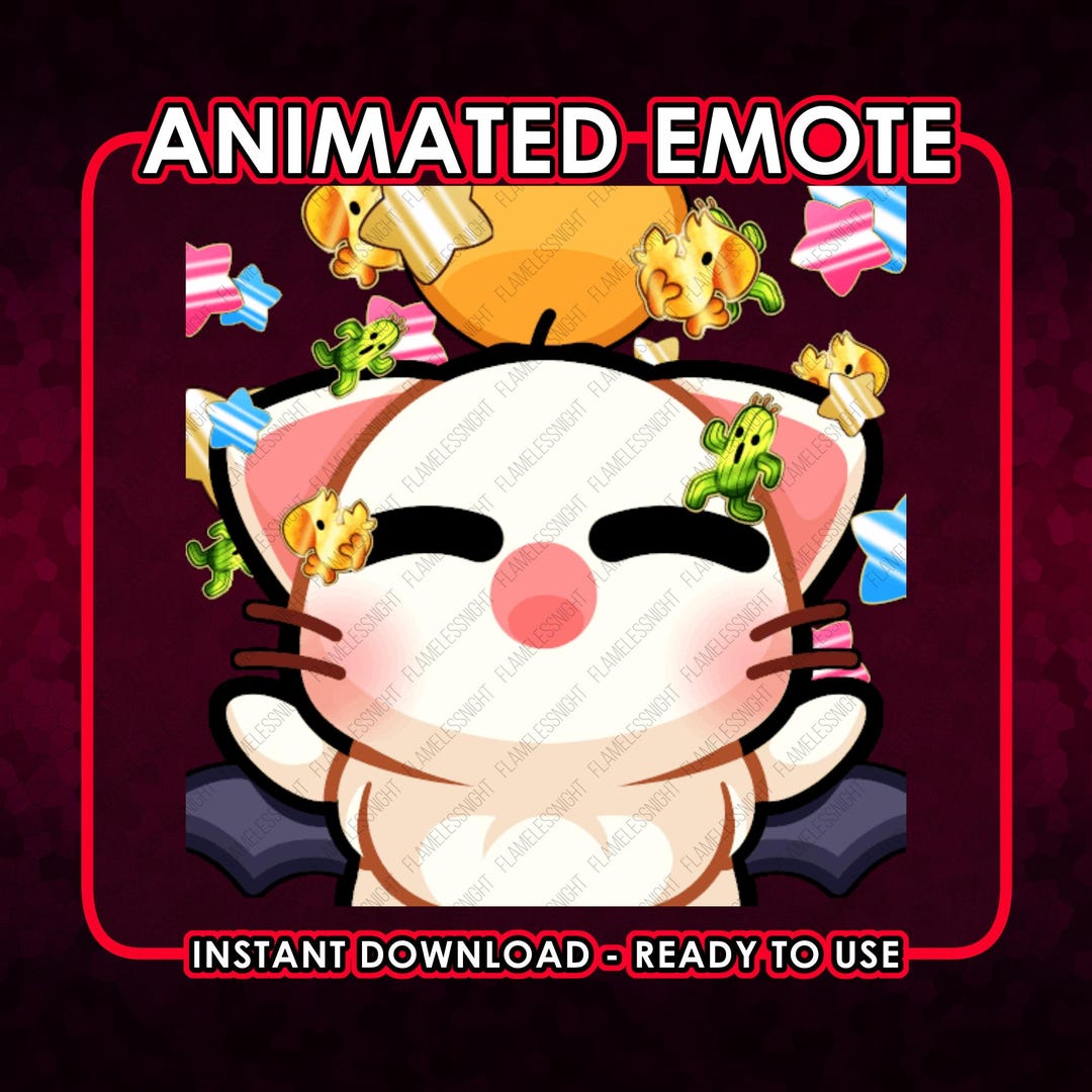 Moogle Confetti FFXIV | Animated Emote | Twitch Discord Youtube Kick - Etsy
