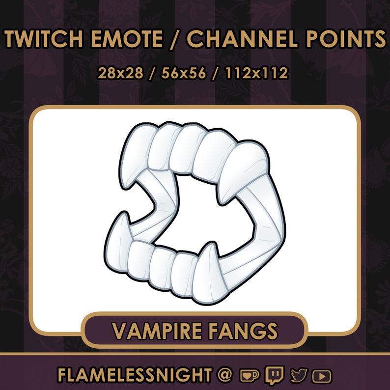 Vampire Fangs 1 Twitch Emote / Channel Point Emote - Etsy