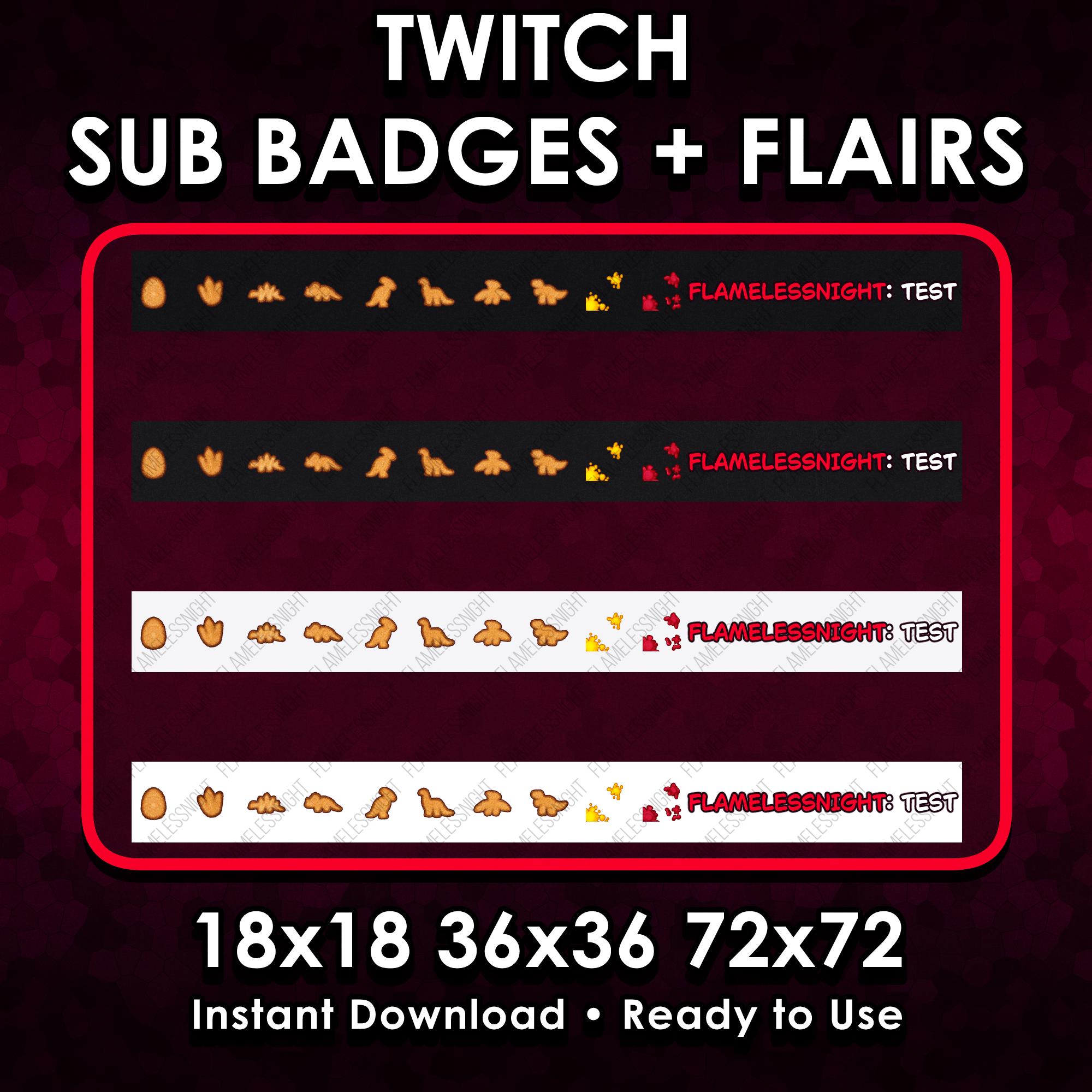 Dino Nuggie Badges - Twitch Sub Badges | Twitch Flair Badges | Bit ...