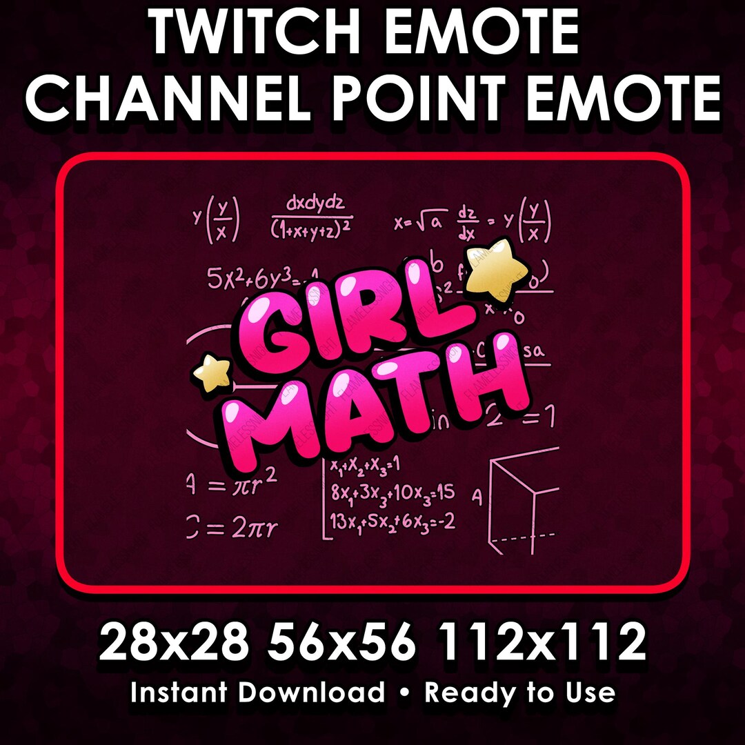 Girl Math - Twitch Emote | Twitch Channel Point | Channel Point Redeem ...