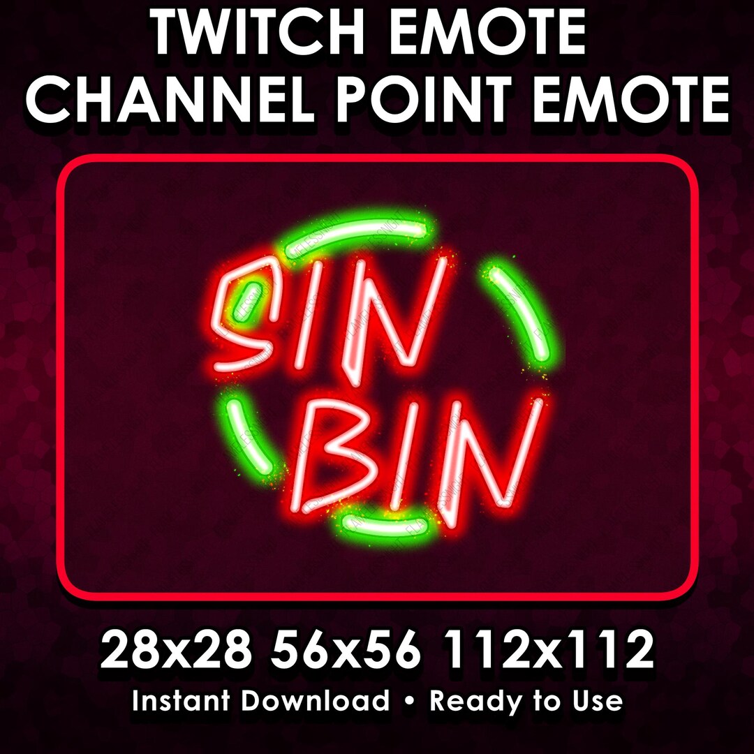 Sin Bin Neon Sign - Twitch Emote | Twitch Channel Point | Channel Point ...