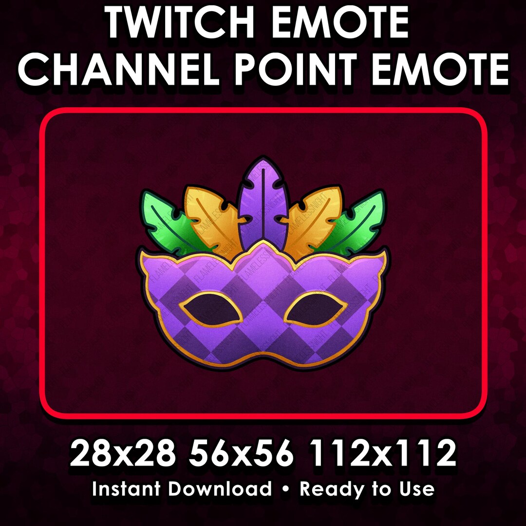 Mardi Gras Mask - Twitch Emote | Twitch Channel Point | Channel Point ...