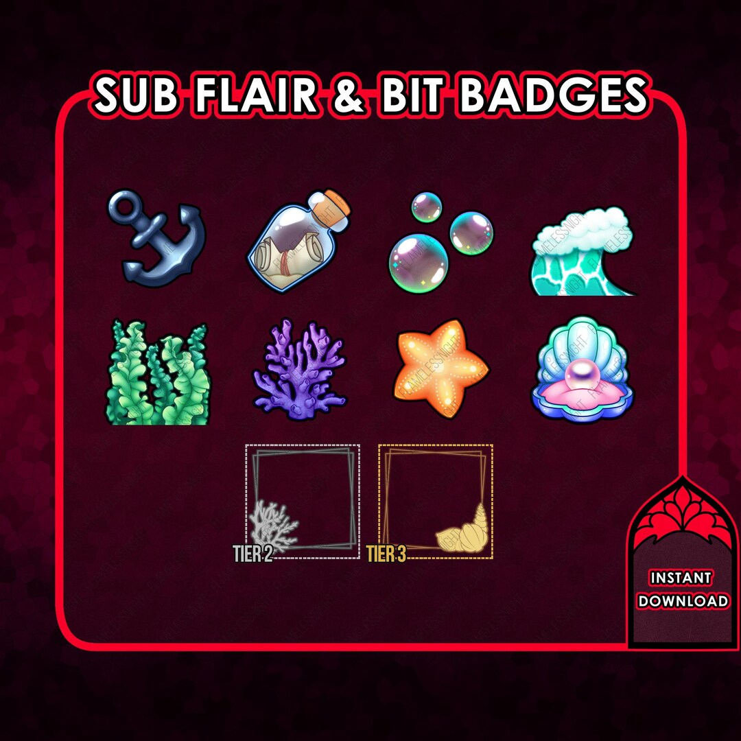 Ocean Treasures | Sub Flair Bit Role & Loyalty Badge | Twitch Discord ...