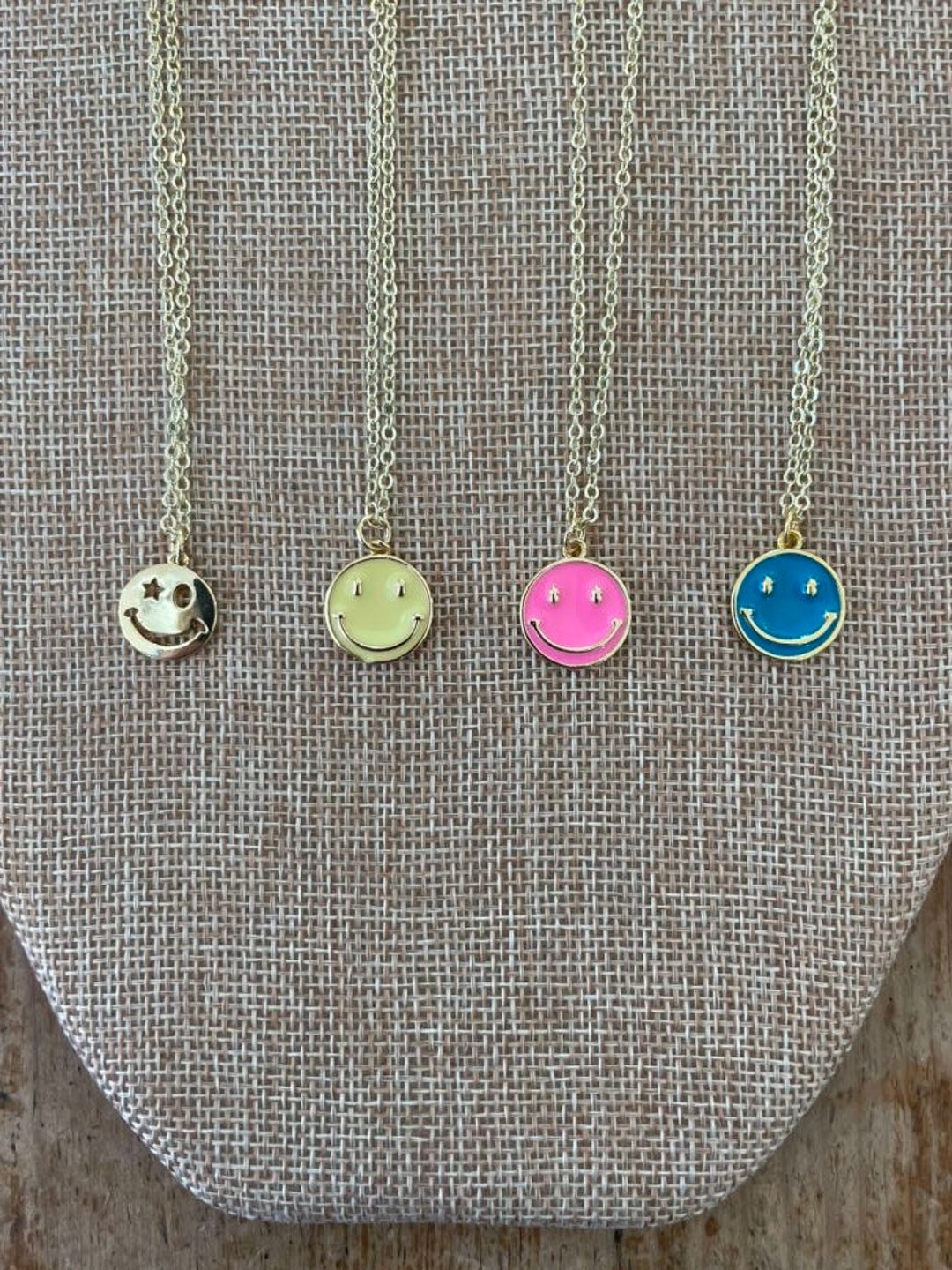 Smiley Face Necklaces - Etsy