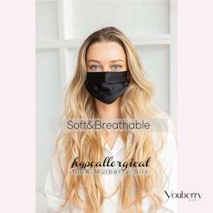 100% Melberry Silk Face Mask Breathable Hypoallergical Soft&delicate to ...