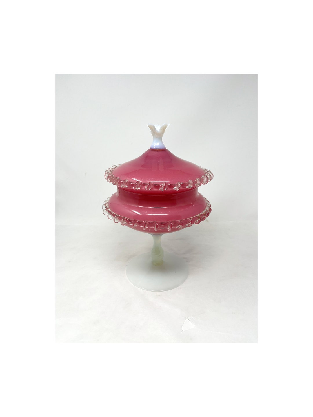 Pink Cased Glass Candy Jar - Etsy