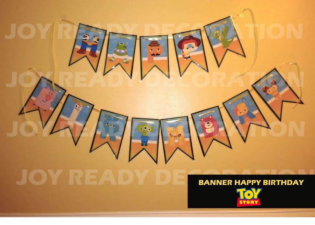 Banner HAPPY BIRTHDAY toy Story Ready to Decorate - Etsy