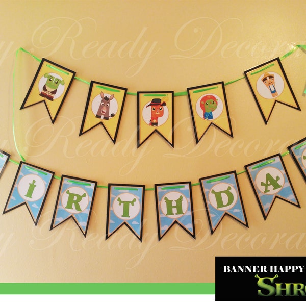 Happy Birthday Shrek Banner - Etsy