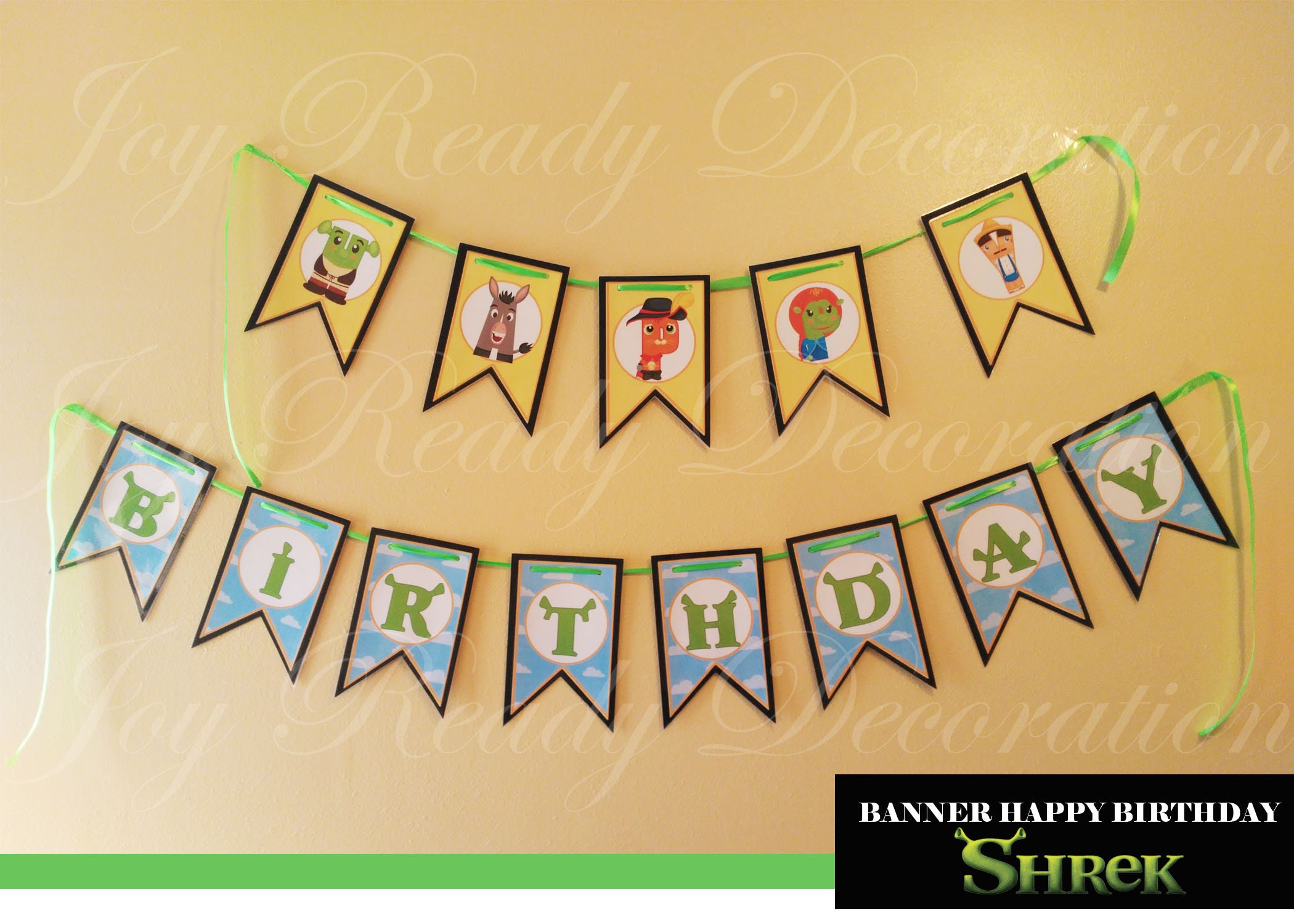 Banner HAPPY BIRTHDAY shrek Ready to Decorate - Etsy