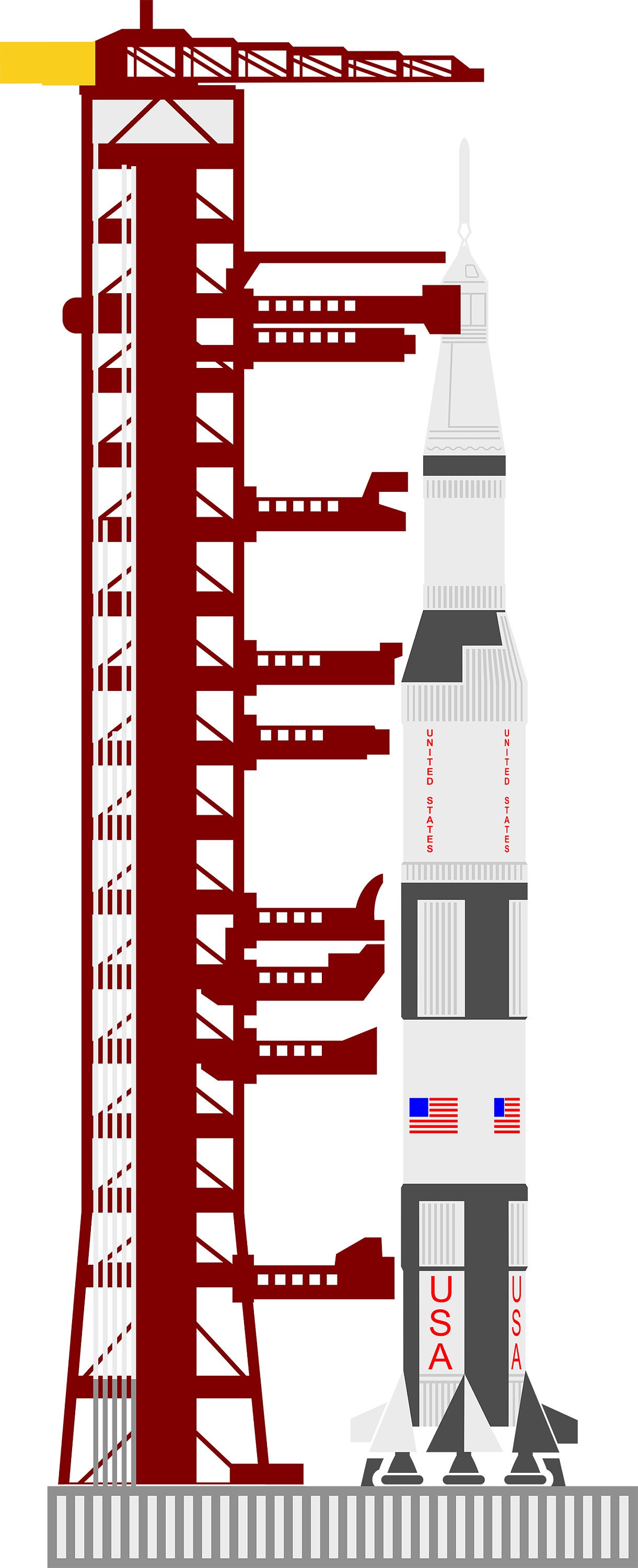 Saturn V Rocket Vinyl Wall Art 5 Colour Decal - Etsy