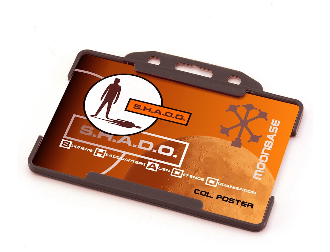 UFO SHADO Plastic Inspired ID Badge With Holder Personalised - Etsy ...