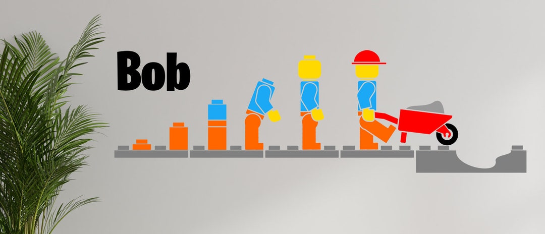 Evolution Builder Wall Decal Sticker - Etsy