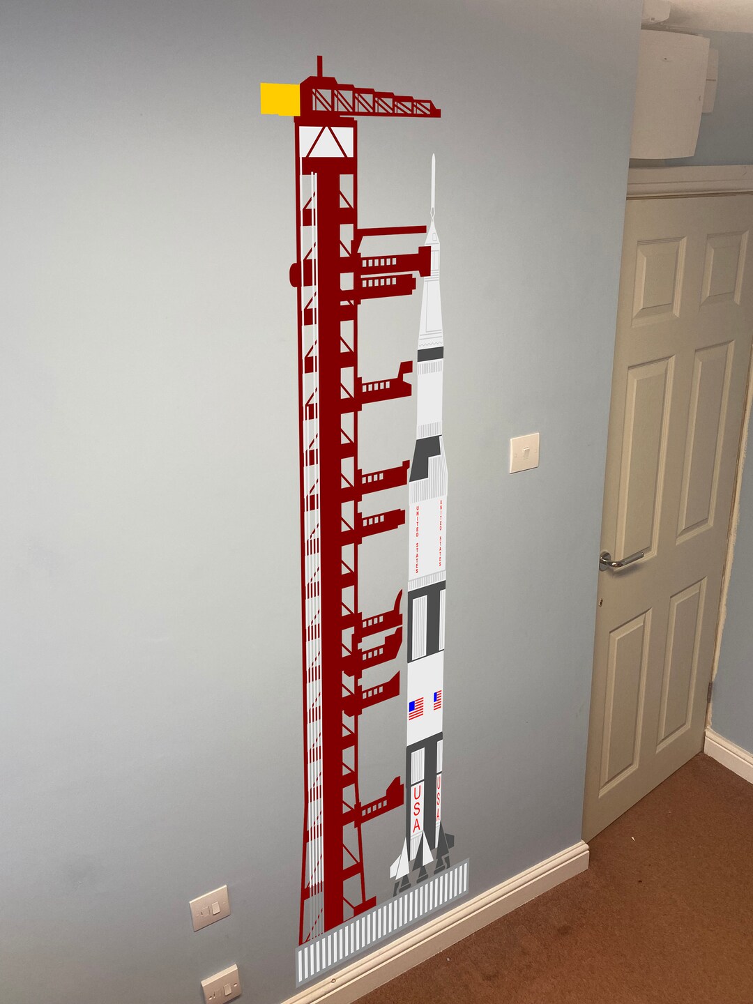 Saturn V Rocket Vinyl Wall Art 5 Colour Decal - Etsy UK
