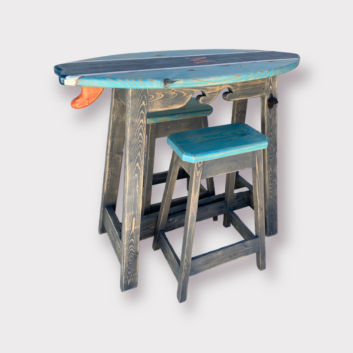 Surfboard Table With 2 Stools - Etsy