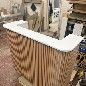 Bespoke Reception Desk, Fluted Design, Shaded White - Etsy