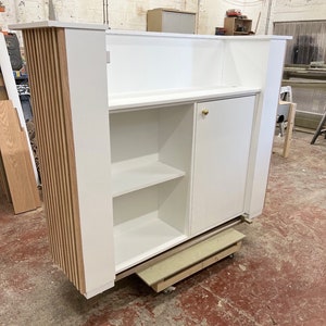 Bespoke Reception Desk, Fluted Design, Shaded White - Etsy