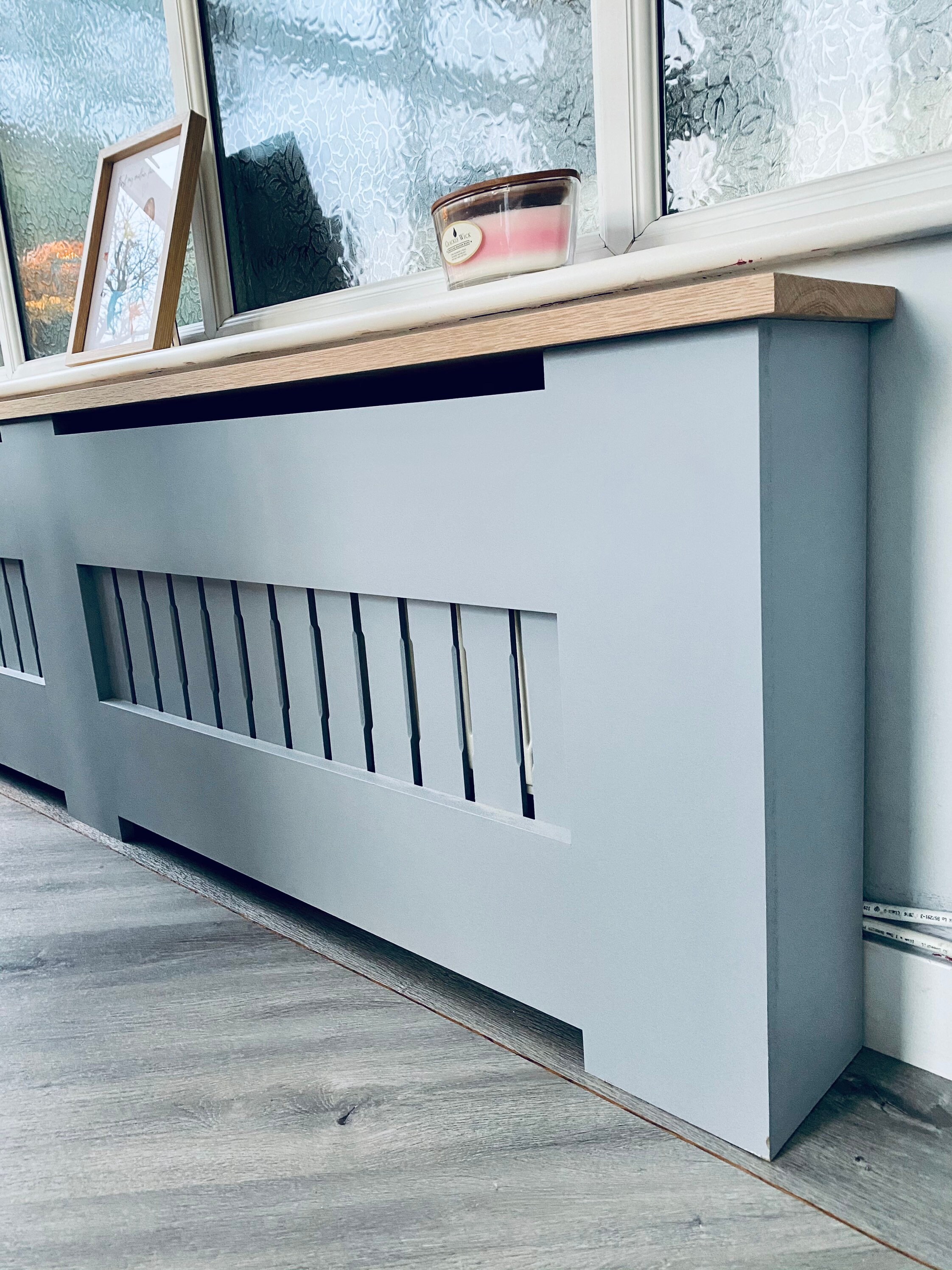 Solid Oak Top Grey Radiator Cover Custom Fit UK - Etsy