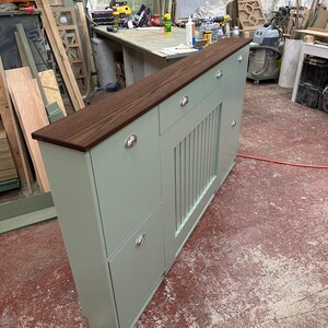 Radiator Cover With Double Shoe Storage, Drawers and Solid Oak Top ...