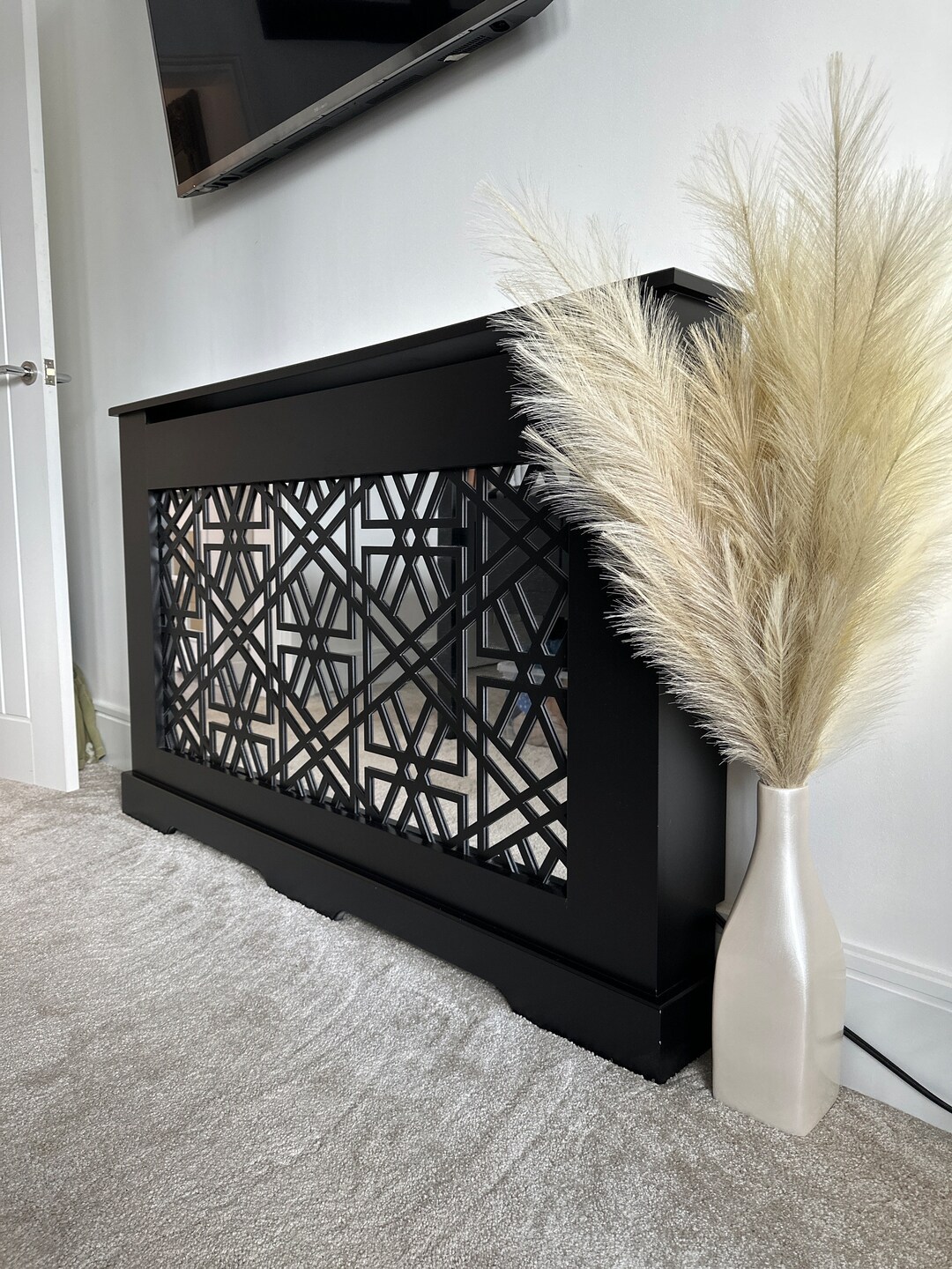 Bespoke Mirrored Radiator Cover Custom UK New Design Black - Etsy