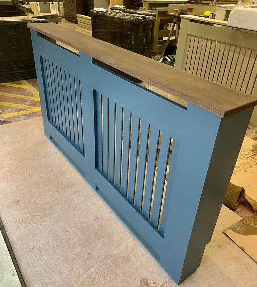 Bespoke Custom Vertical Slat Radiator Cover Solid Oak Top - Etsy