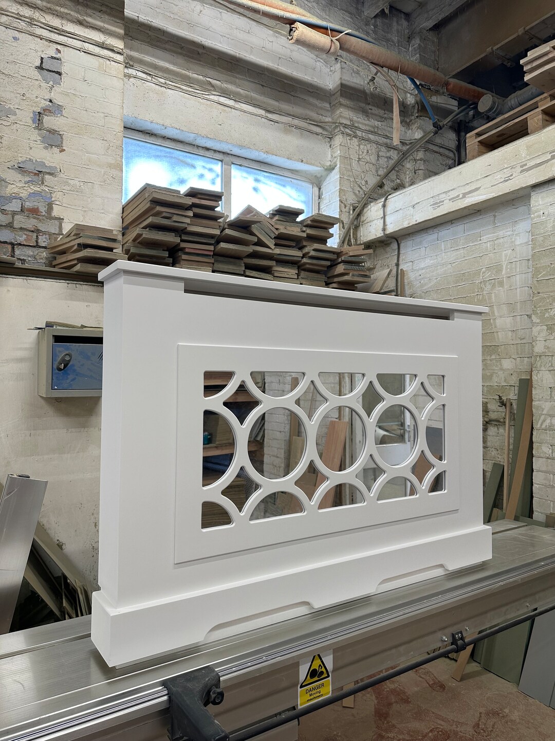 Mirrored Radiator Cover, Circular Fretwork, White - Etsy