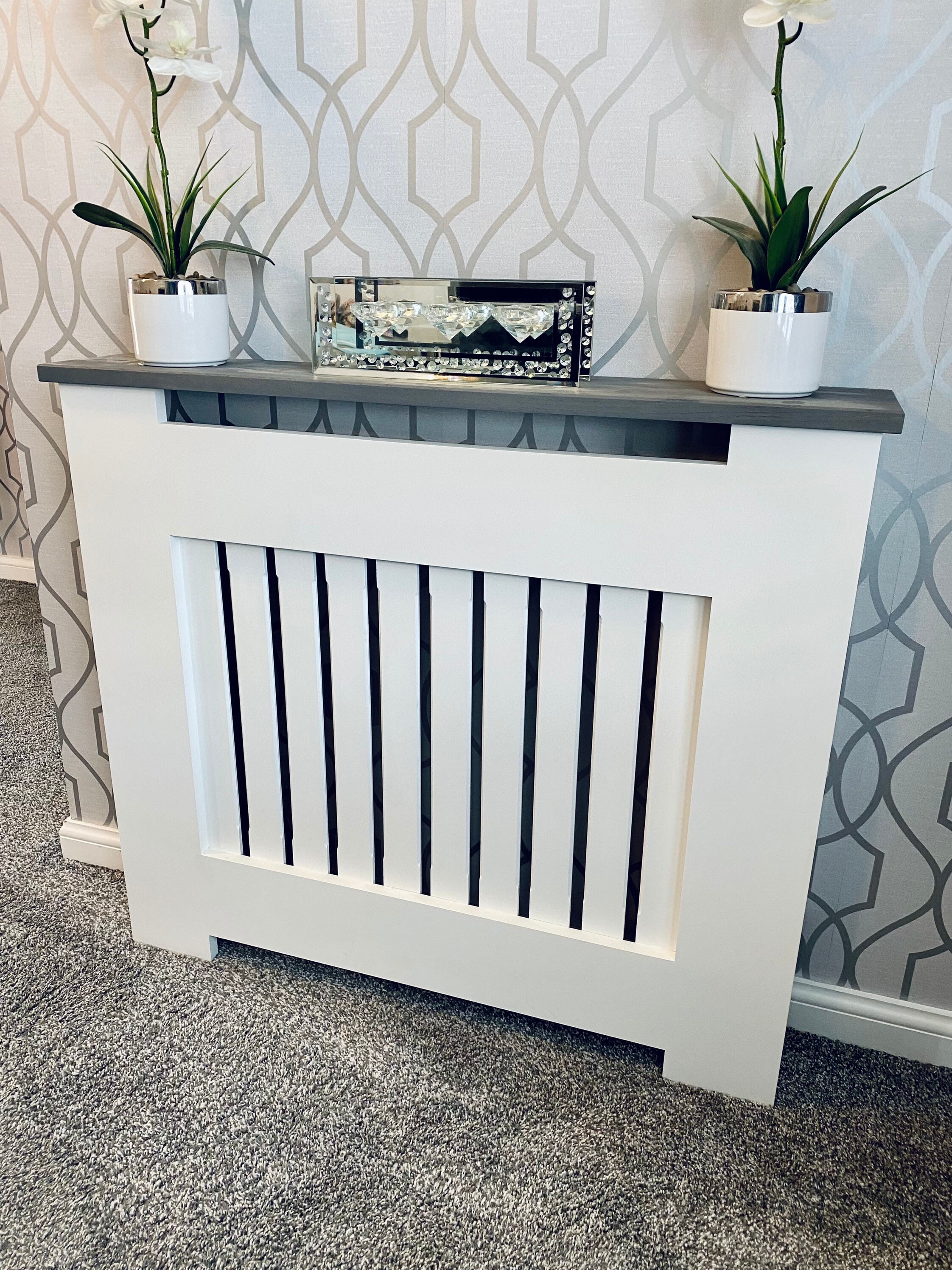 Bespoke Custom Radiator Cover Solid Oak Top UK - Etsy