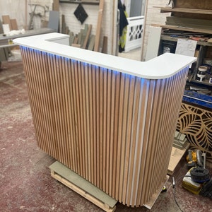 Bespoke Reception Desk, Fluted Design, Shaded White - Etsy