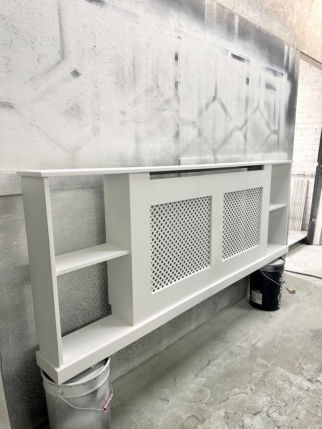 Bespoke Regency Grill Radiator Cover With Double Shelve Custom Made UK ...