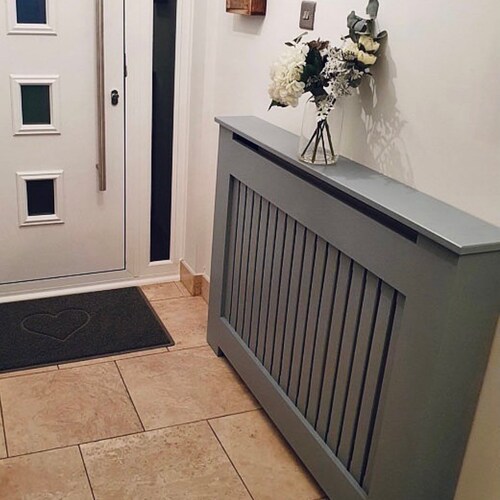 Bespoke Vertical Slat Radiator Cover With Shelves UK - Etsy