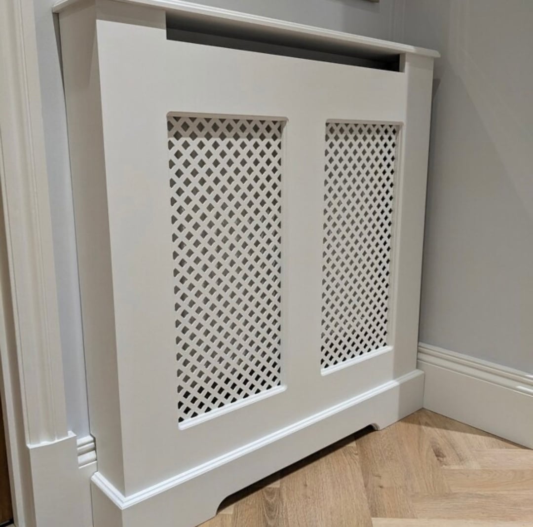 White Regency Grill Radiator Cover With Detailing - Etsy