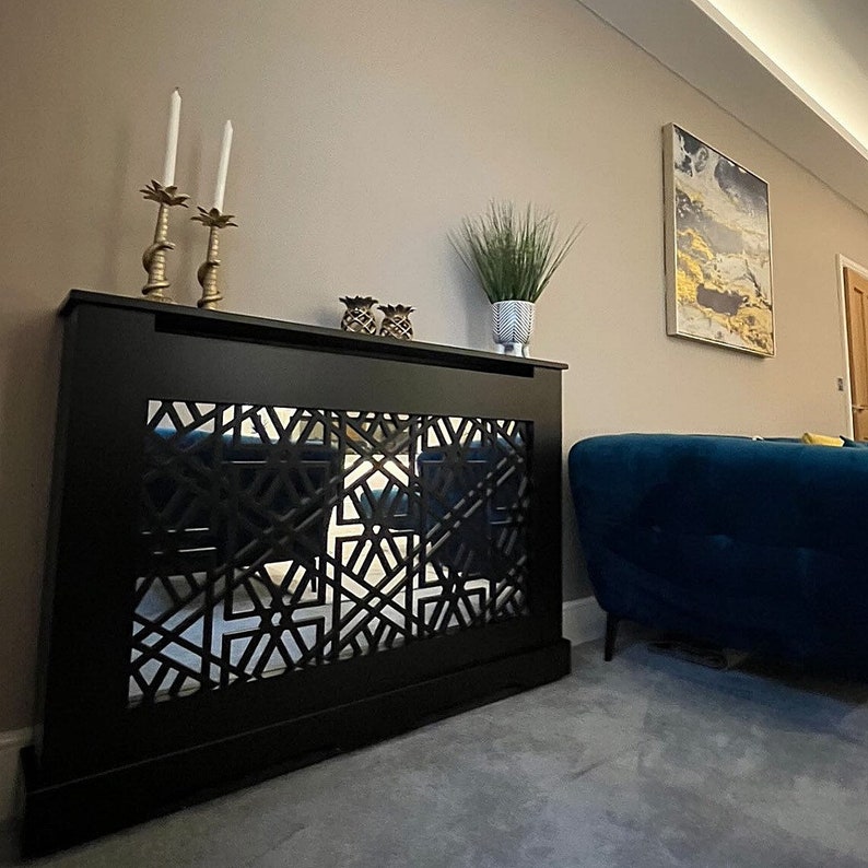 Bespoke Mirrored Radiator Cover Custom UK New Design Black - Etsy