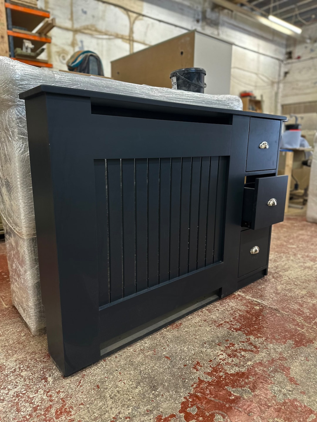 Bespoke Radiator Cover With Side Drawers, Black - Etsy UK