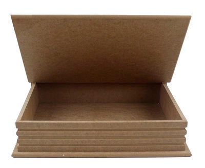 Book Wood Box, Unfinished Large Wooden Box, Storage Jewelry Box, Wood ...