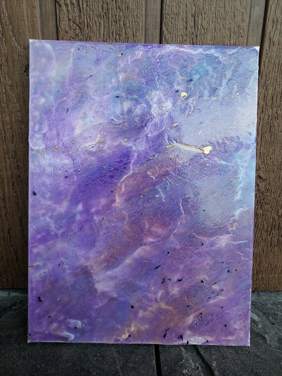 Acrylic Pouring Purple Painting | Etsy